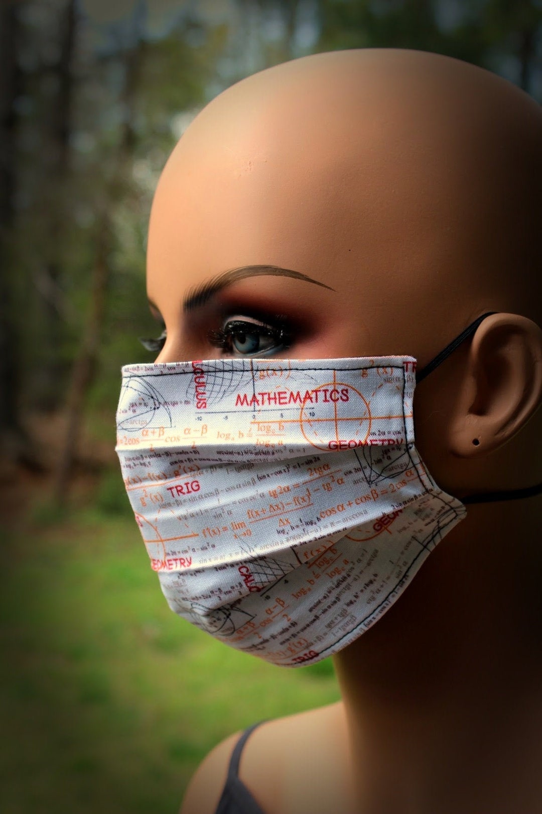 Mathematics Mask, White Trig Mask, Geometry Mask, Science Mask, Math ...