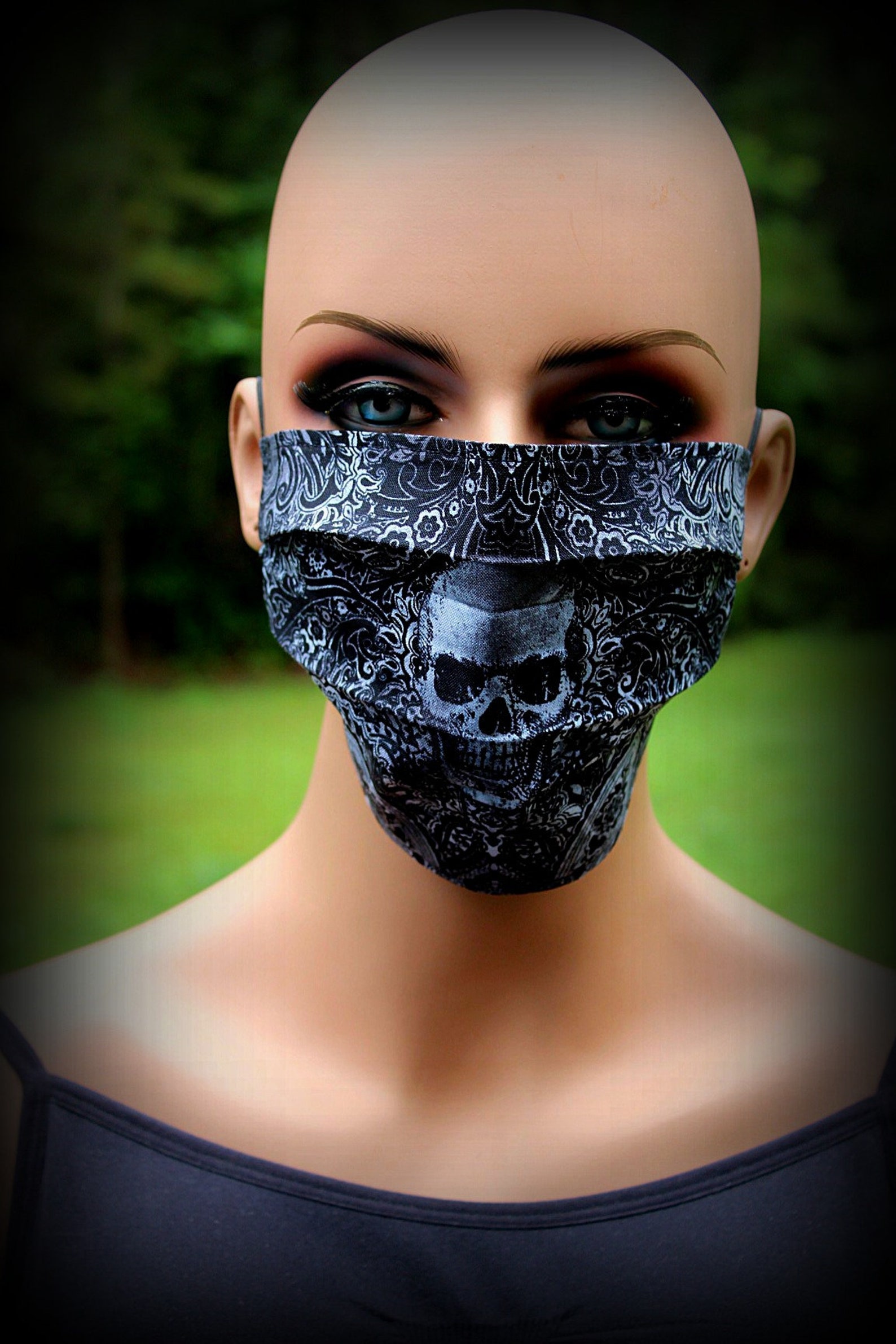 Fabric Face Mask Filigree Skull Skull Mask Single Skull - Etsy