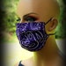 Fabric Face Mask, Dark Purple Mask, Bandana Mask, Purple White Mask ...