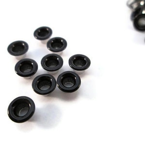 Black Eyelets, 1/8 Inch, 200 Eyelets, Black, Scrapbooking, Round Metal ...