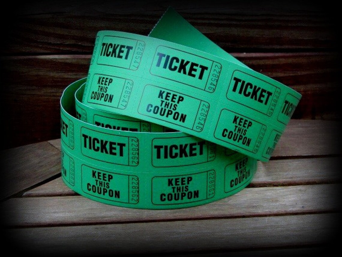 Green Raffle Tickets Raffle Tickets 25 Tickets Scrapbook - Etsy
