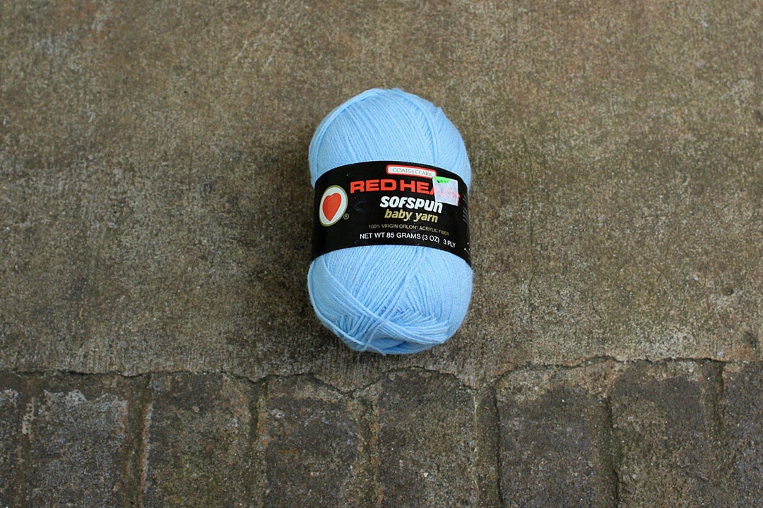 Baby Blue Yarn, 1 Skein Yarn, Red Heart, Sofspun Yarn, Coats and Clark ...