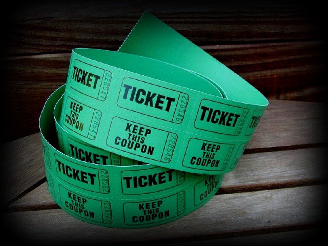 Green Raffle Tickets Raffle Tickets 25 Tickets Scrapbook - Etsy