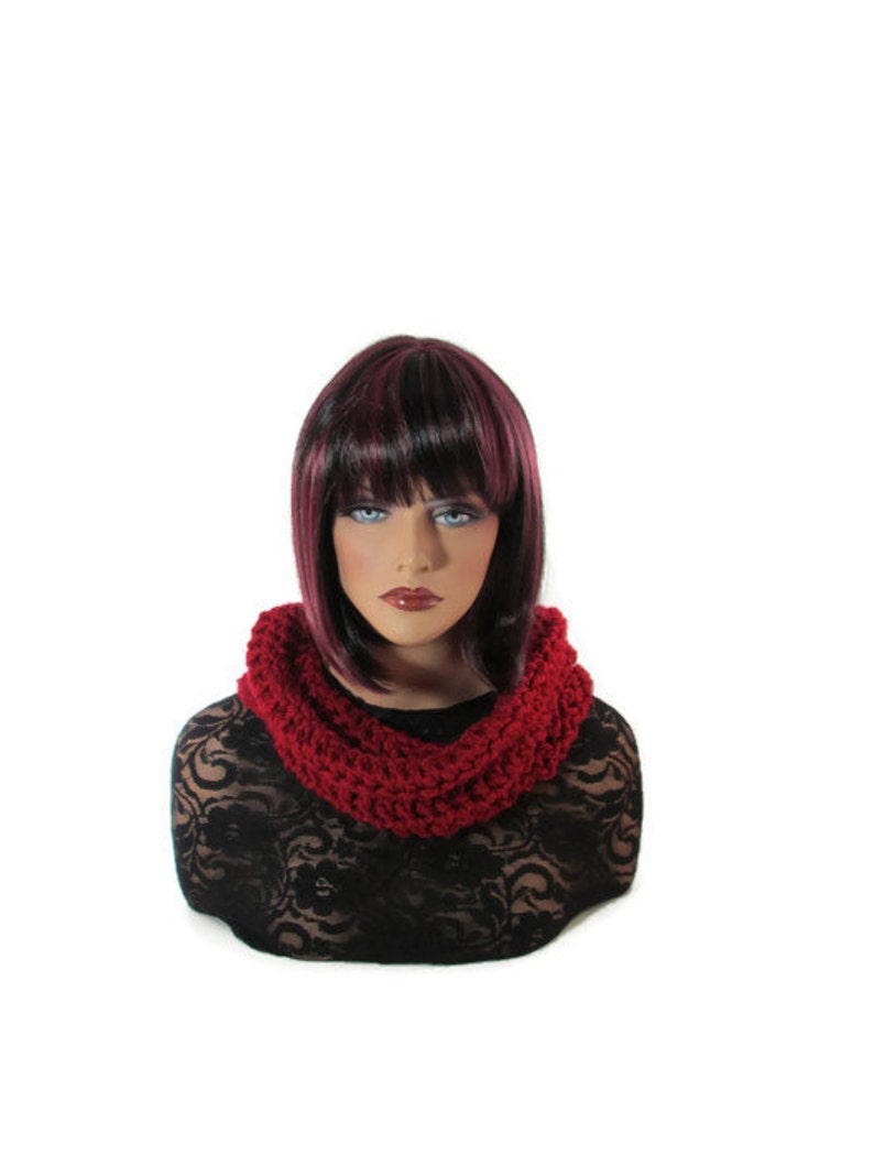 Red Scarf, Red Neckwarmer, Red Hood Cowl, Red Velvet Scarf, Mens ...