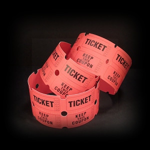 Raffle Tickets, 25 Tickets, Red Raffle Tickets, Scrapbook Supply, Door ...