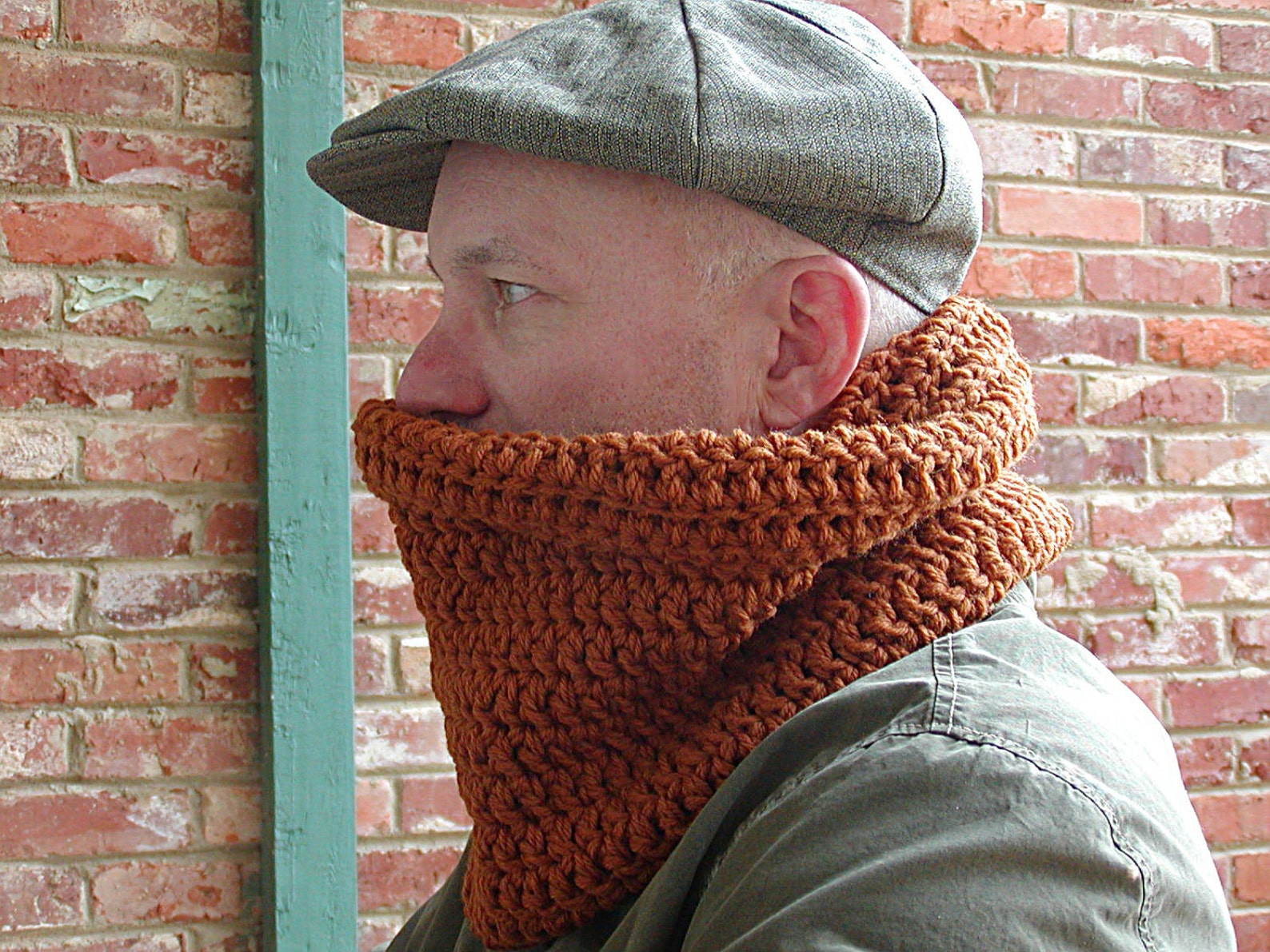 Brown Neck Scarf, Nutmeg Cowl, Mens Scarf, Brown Cowl, Brown Neckwarmer ...