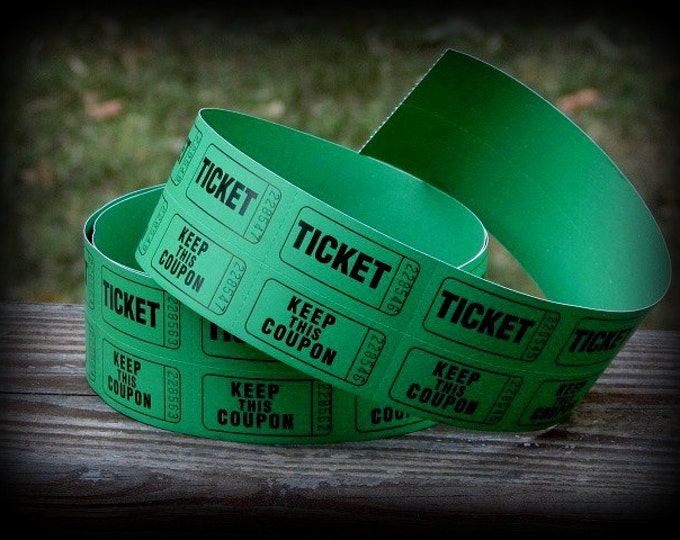 Green Raffle Tickets Raffle Tickets 25 Tickets Scrapbook - Etsy