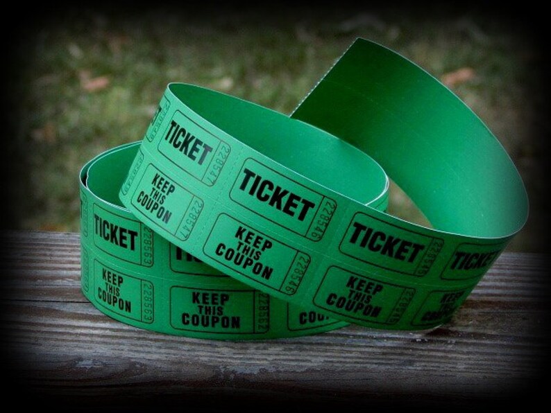 Green Raffle Tickets Raffle Tickets 25 Tickets Scrapbook - Etsy