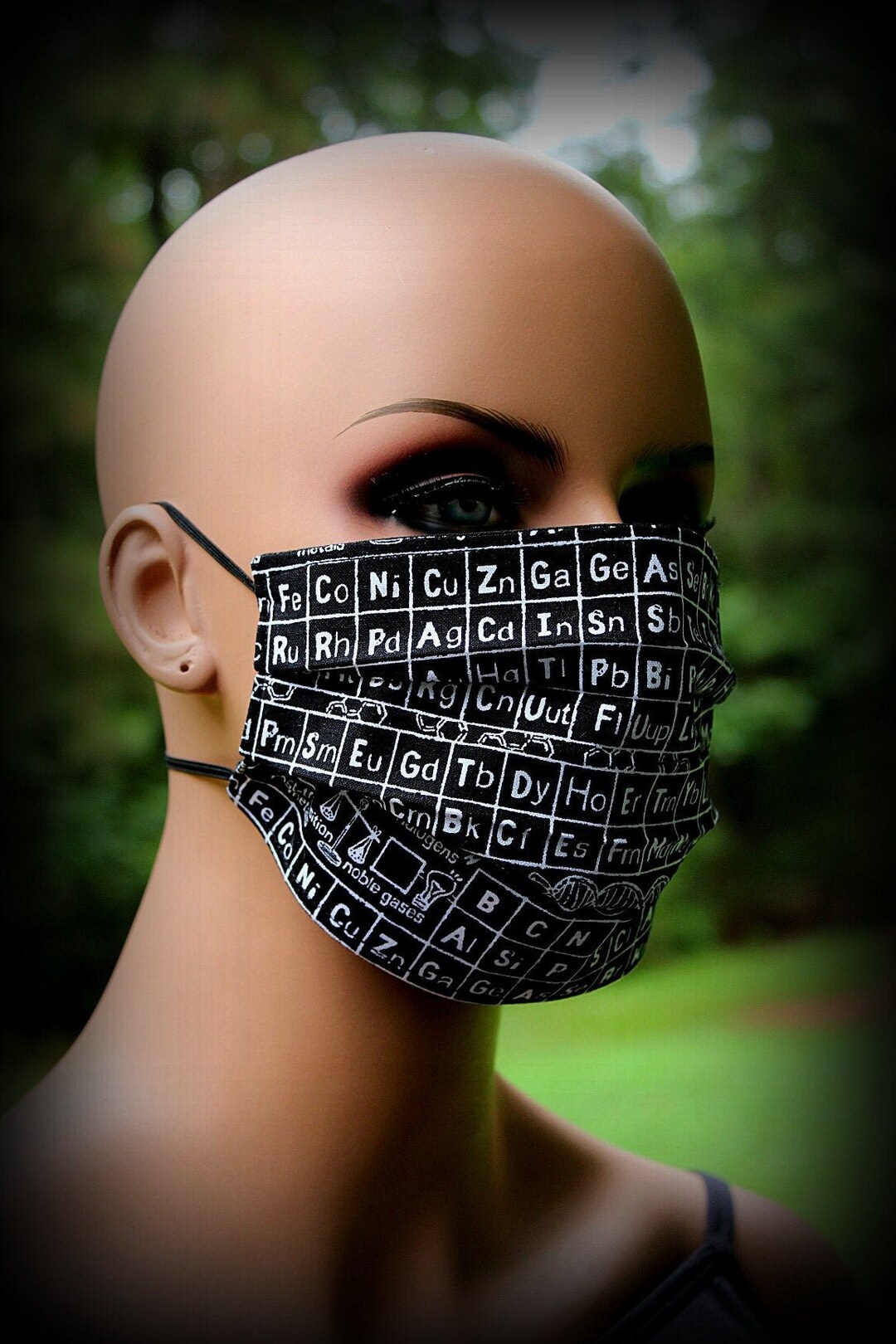 Fabric Face Mask, Black Periodic, Periodic Table Mask, Science Mask ...