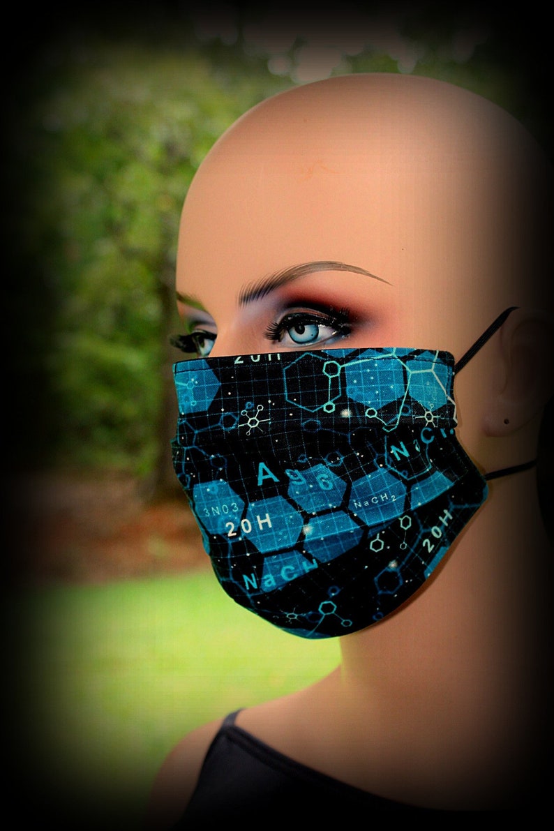 Cloth Face Mask Chemistry Mask Black and Blue Mask Science - Etsy