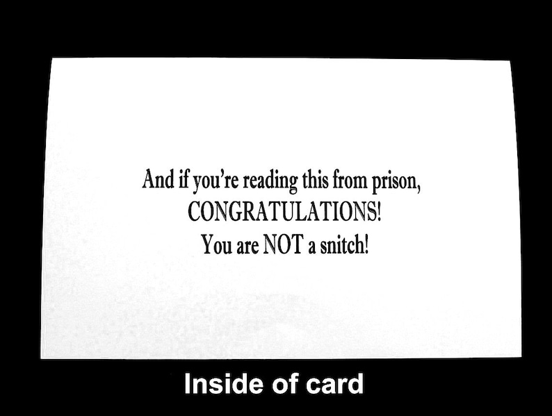Prison Humor Card Funny Prison Card Prison Greeting Card - Etsy