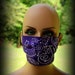 Fabric Face Mask, Dark Purple Mask, Bandana Mask, Purple White Mask ...