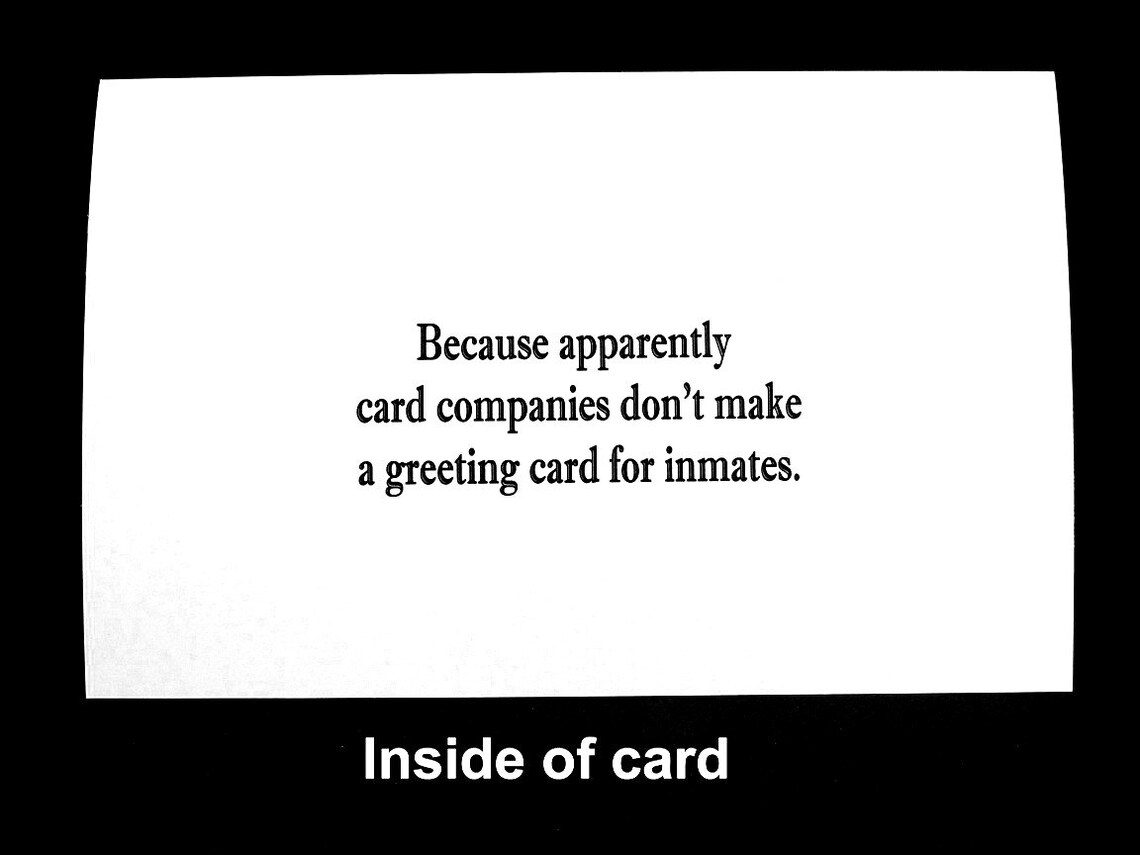 Funny Prison Card Prison Greeting Card Convict Card Prison | Etsy