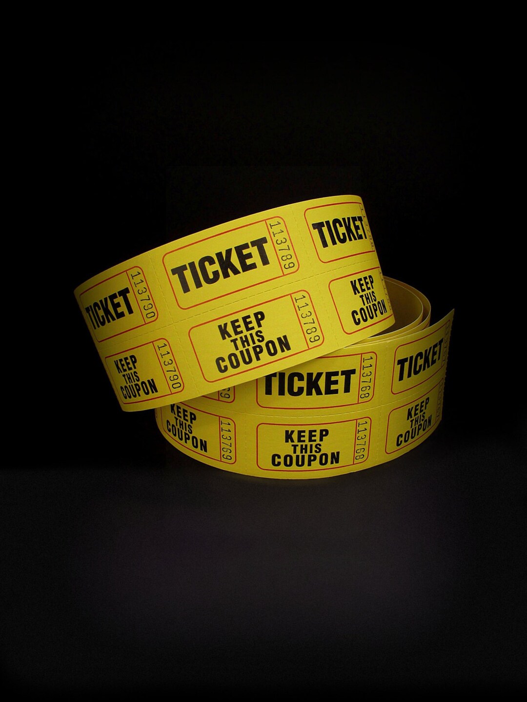 25 Yellow Tickets, Raffle Tickets, Yellow Raffle Tickets, Scrapbook ...