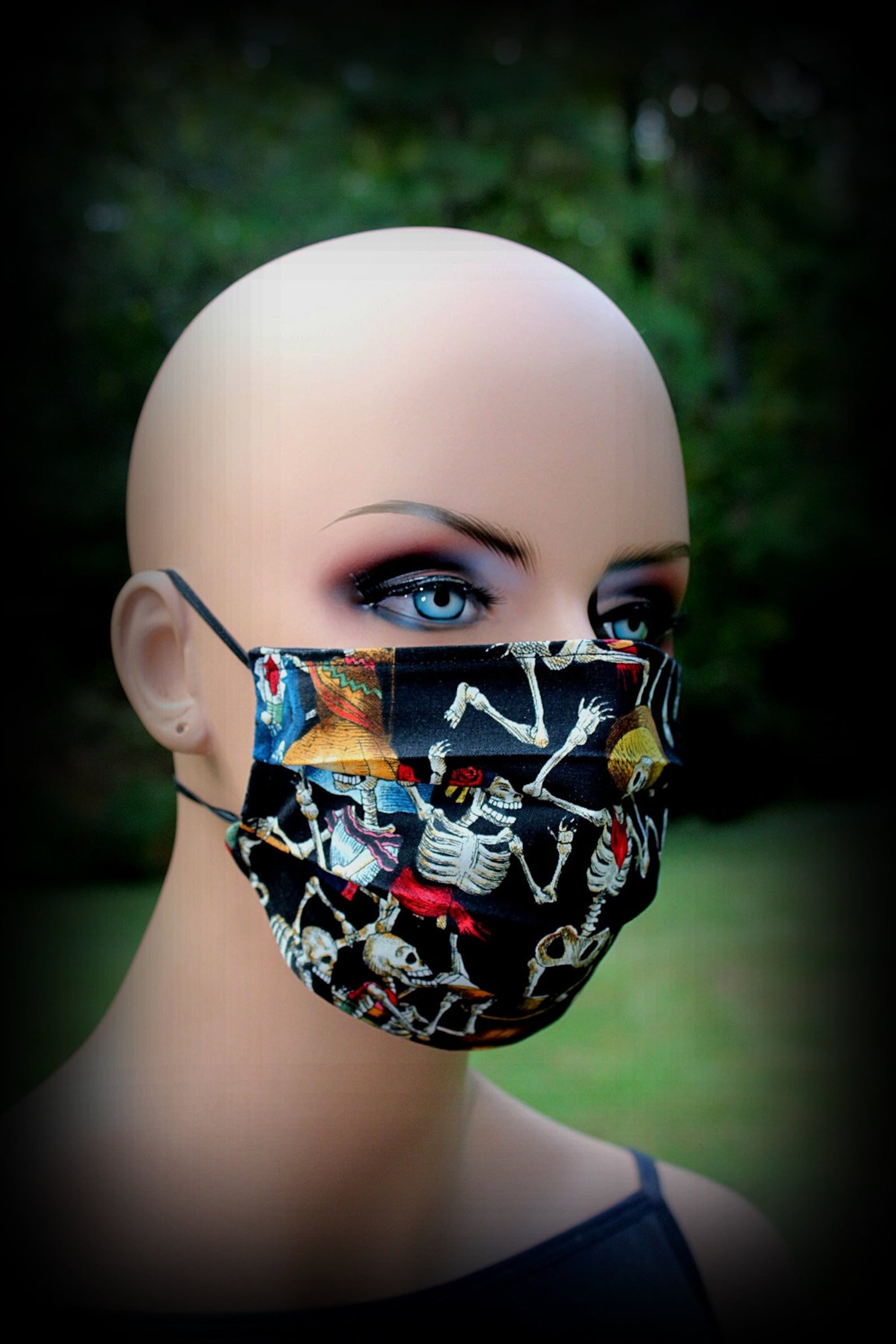 Fabric Face Mask Skeletons on Black Skull Mask Skeletons - Etsy