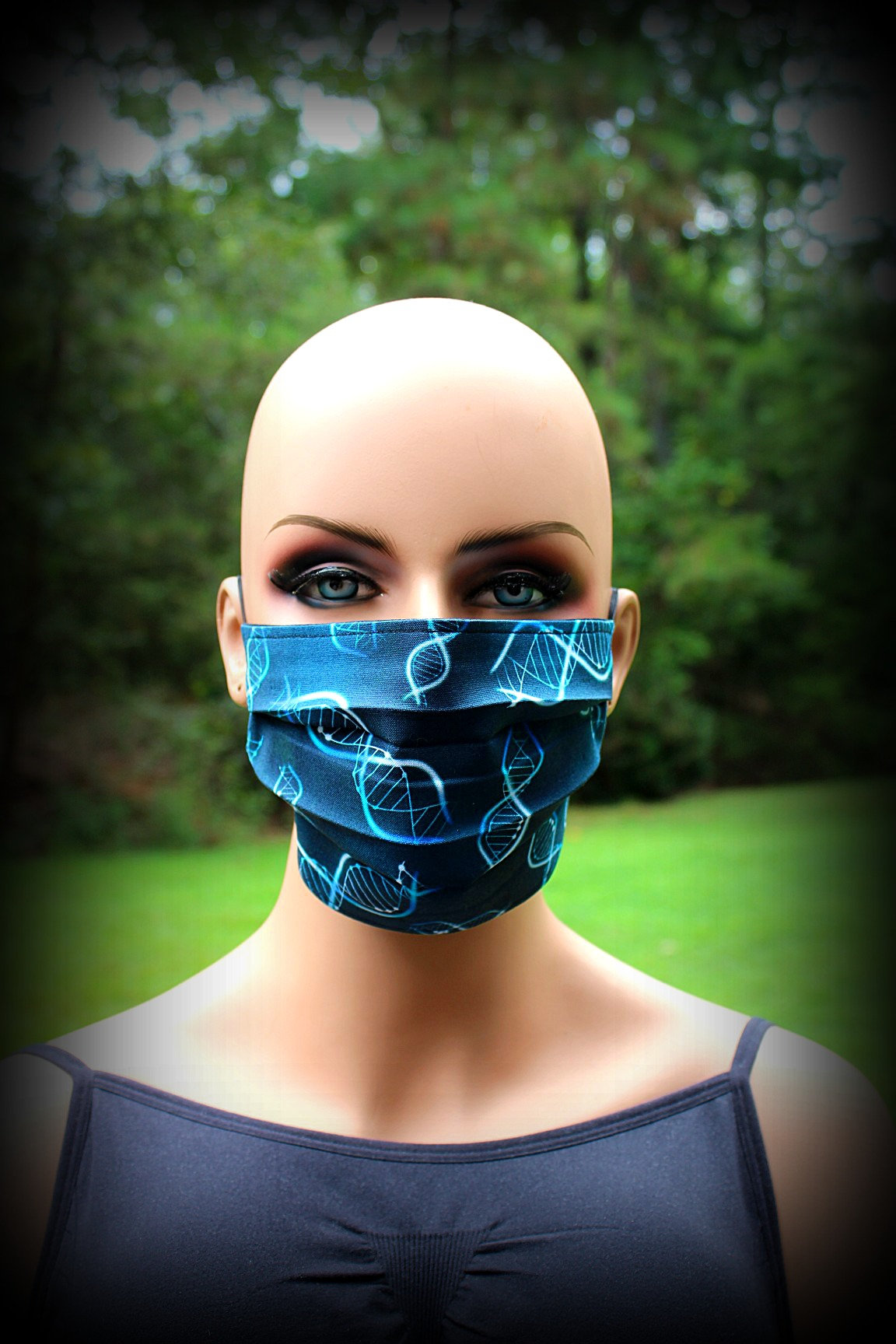Cloth Face Mask, DNA Mask, Double Helix Mask, Biochemistry Mask, Black ...