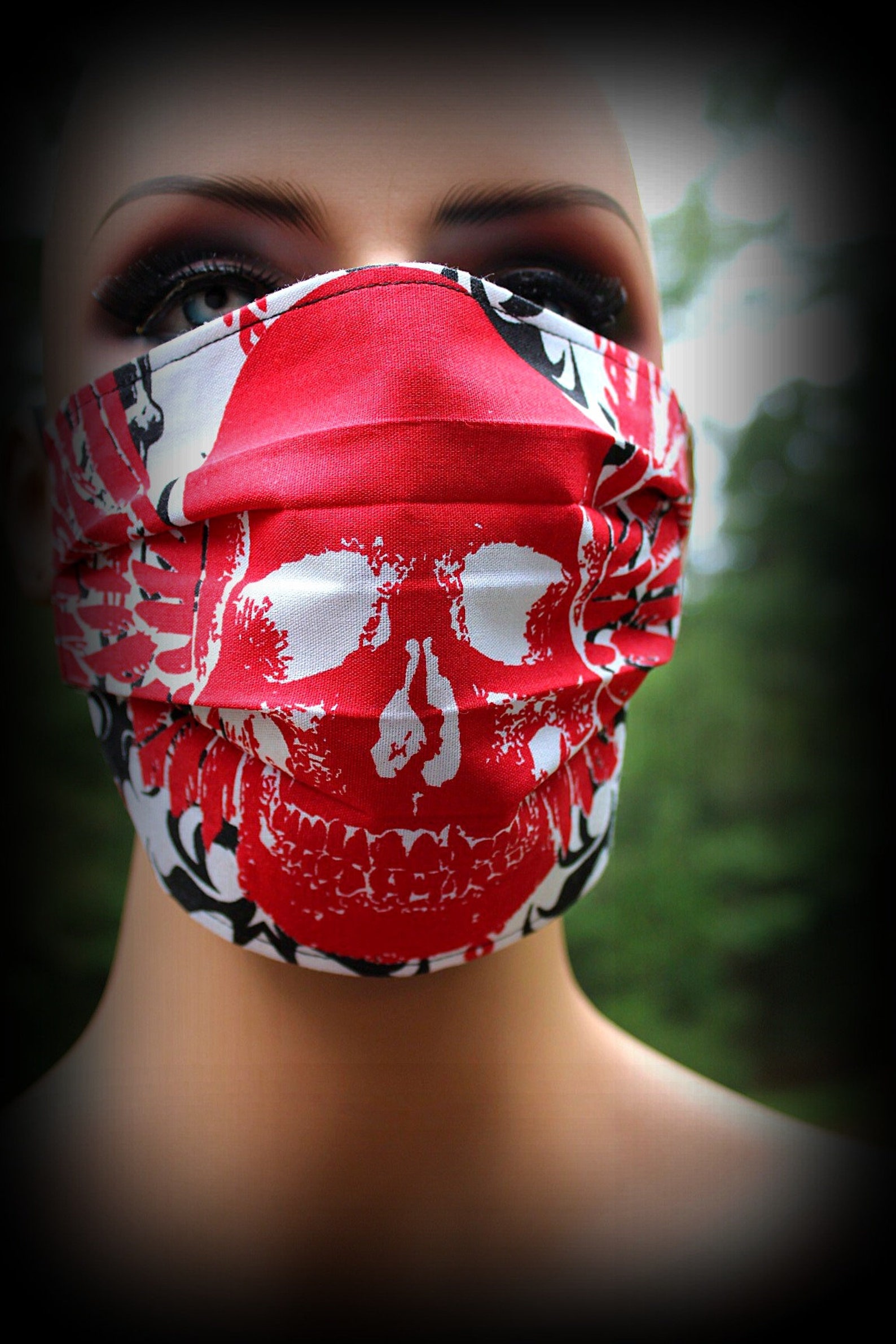 Fabric Face Mask Large Red Skull Single Skull Mask Face - Etsy