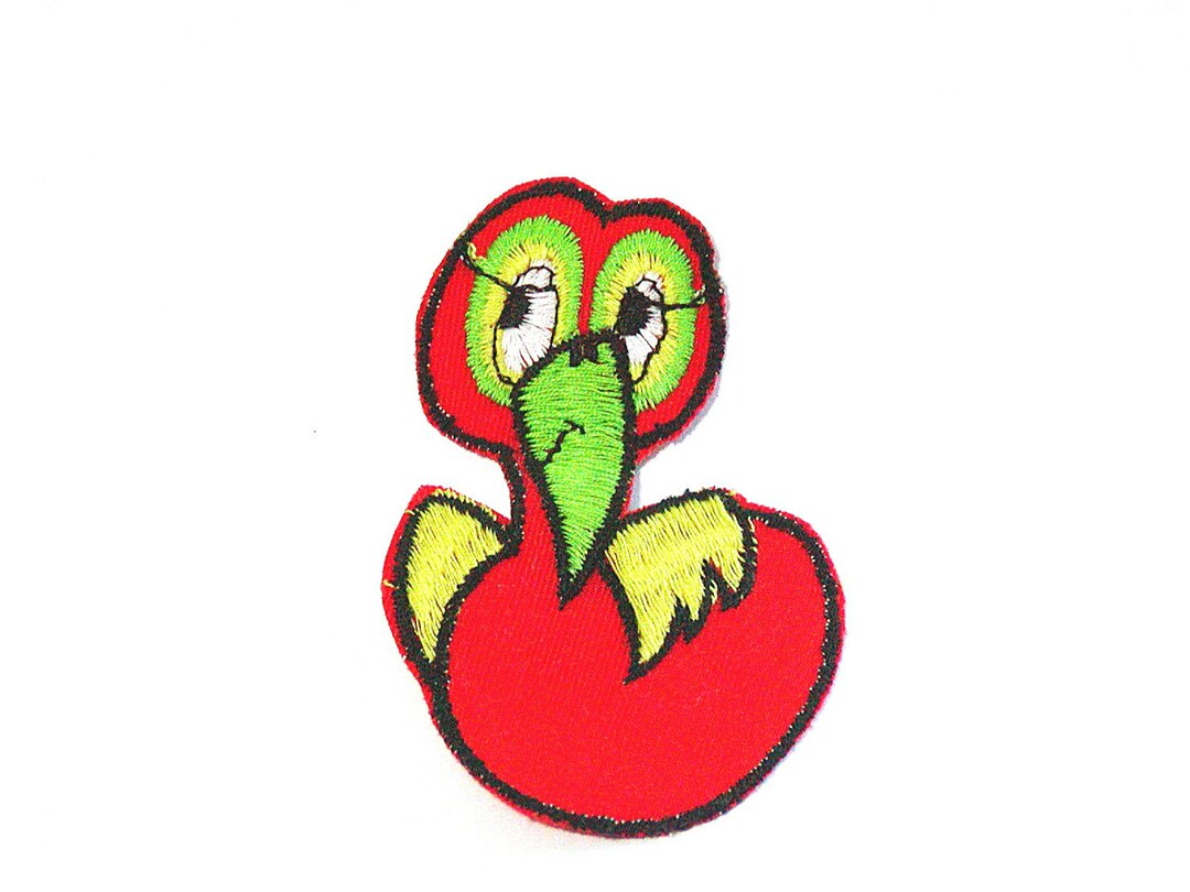 Red Bird Patch, Gooney Applique, Red Bird, Cartoon Bird, Embroidered ...