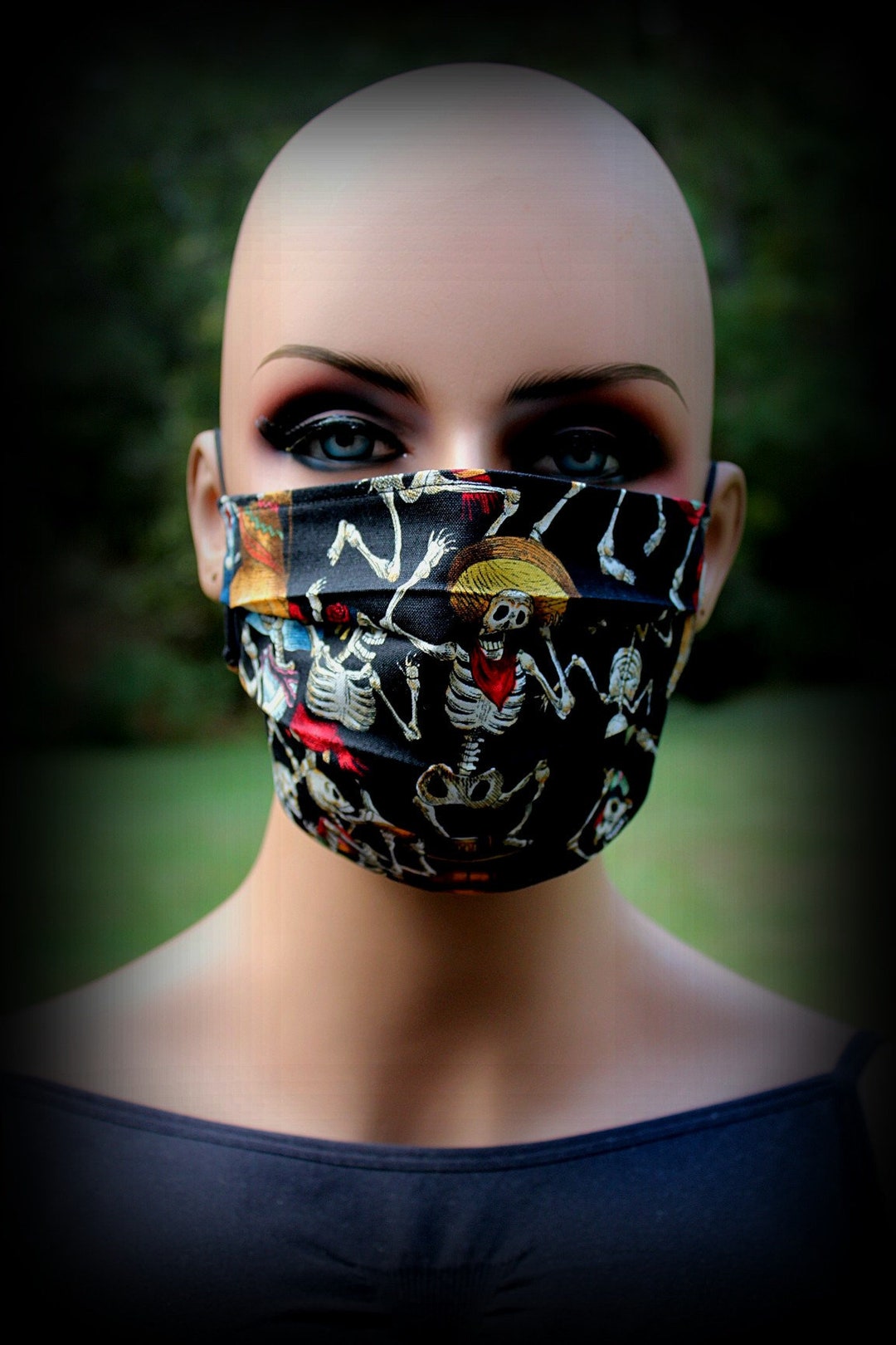 Fabric Face Mask Skeletons on Black Skull Mask Skeletons - Etsy