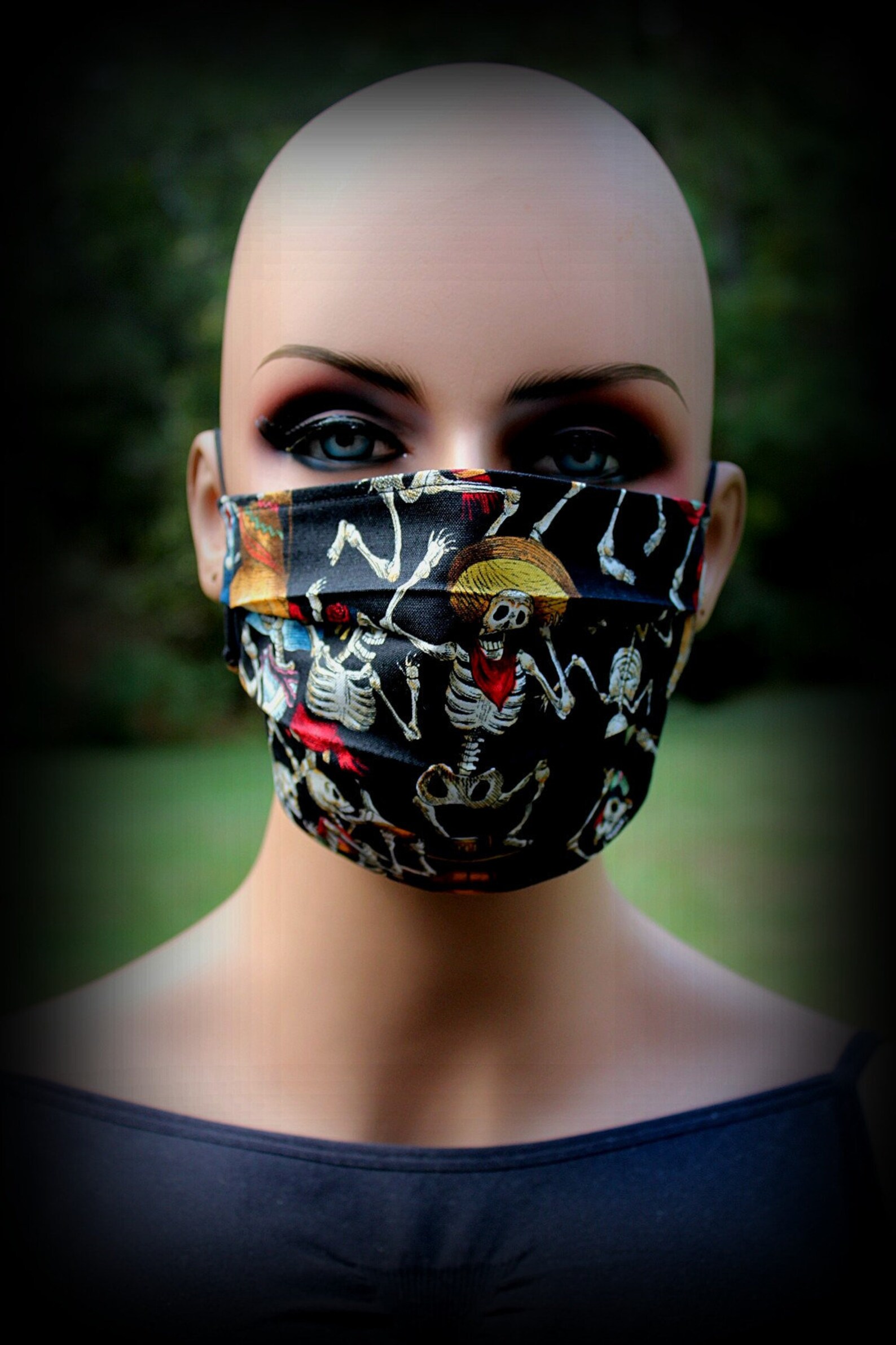 Fabric Face Mask Skeletons on Black Skull Mask Skeletons - Etsy