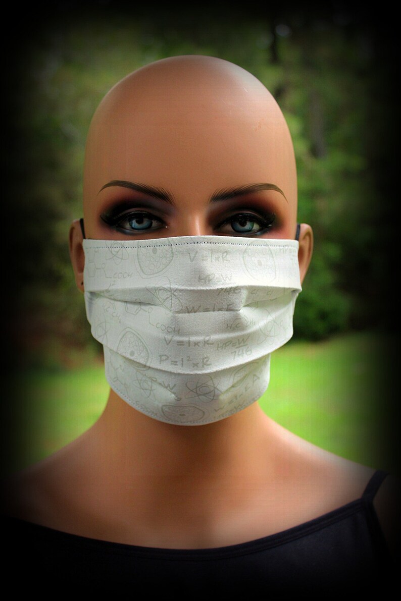 Cloth Face Mask White Chem Mask Chemistry Mask Science - Etsy