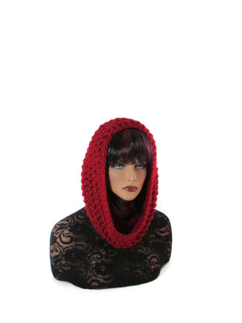 Red Scarf, Red Neckwarmer, Red Hood Cowl, Red Velvet Scarf, Mens ...