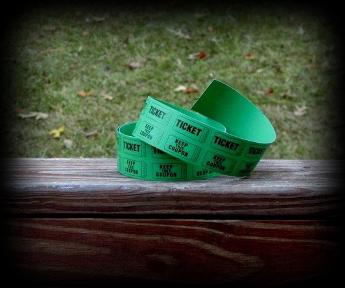 Green Raffle Tickets Raffle Tickets 25 Tickets Scrapbook - Etsy