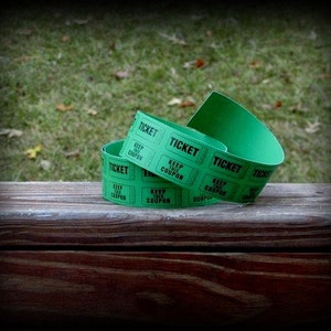 Green Raffle Tickets, Raffle Tickets, 25 Tickets, Scrapbook Supply ...
