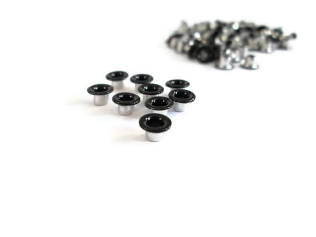 Black Eyelets, 1/8 Inch, 200 Eyelets, Black, Scrapbooking, Round Metal ...