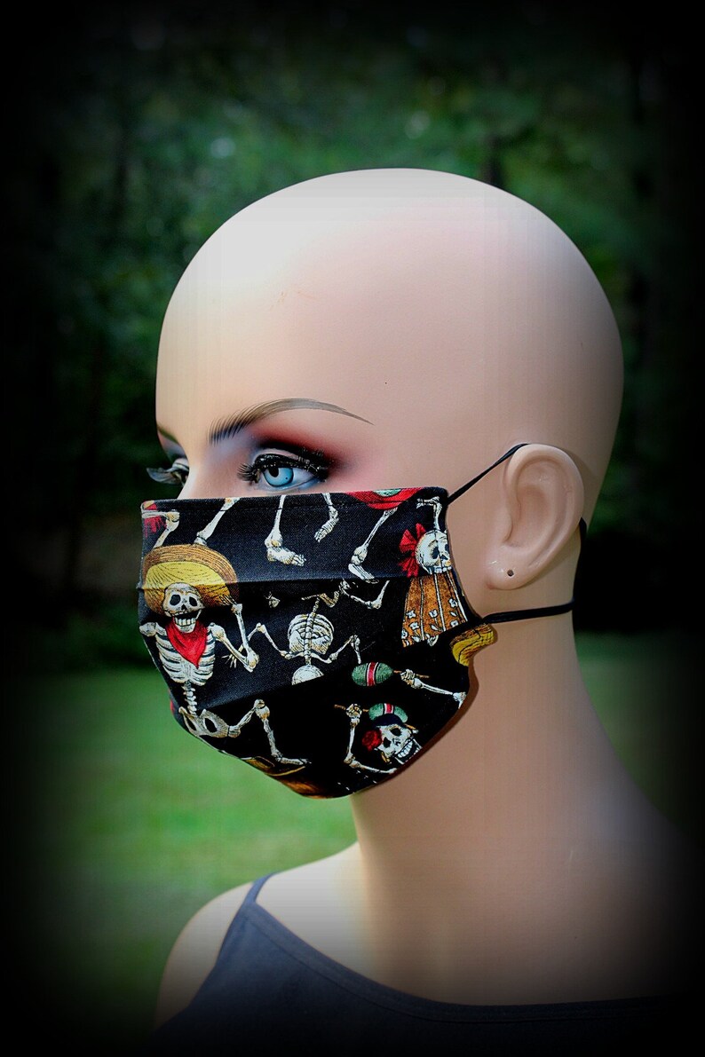 Fabric Face Mask Skeletons on Black Skull Mask Skeletons - Etsy