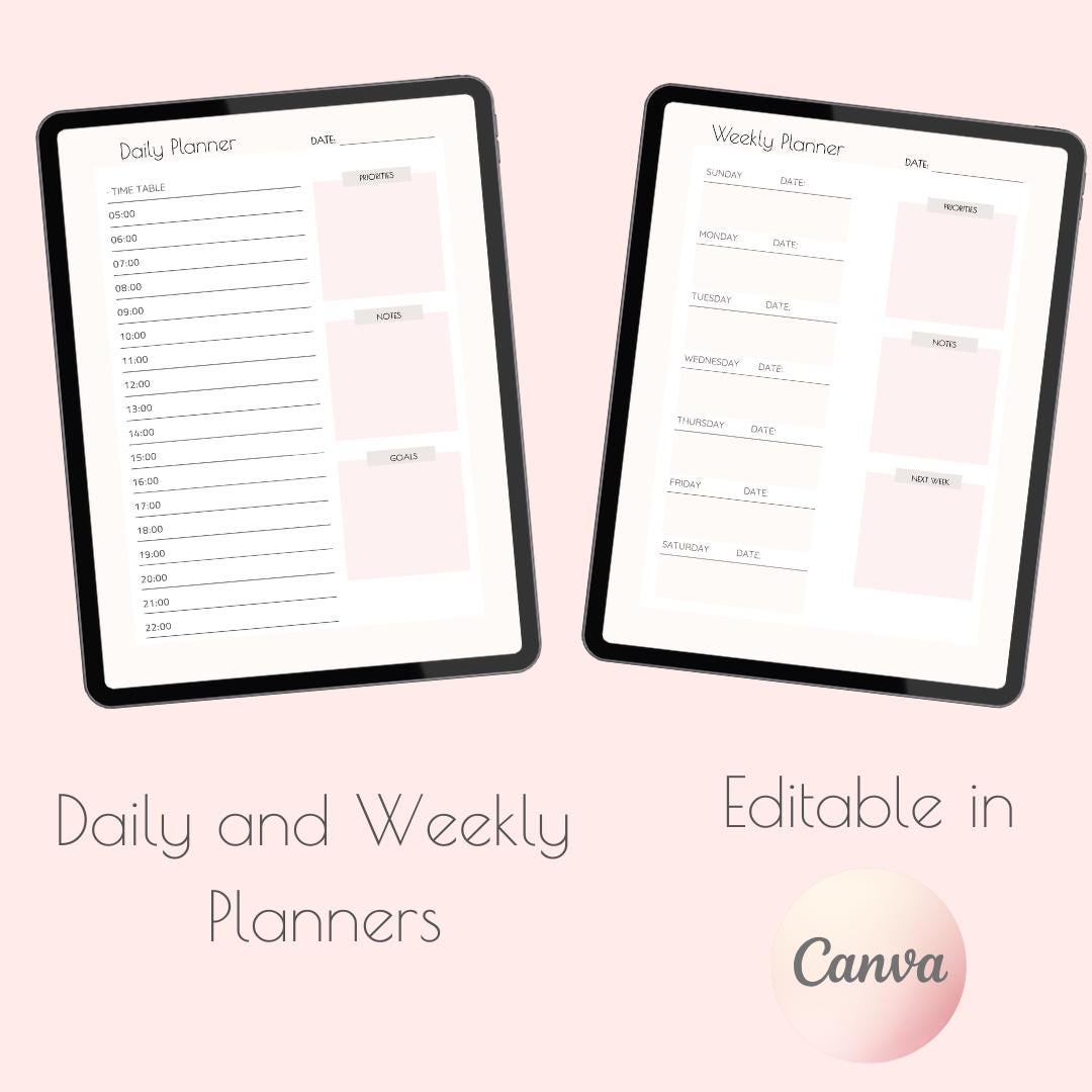 Minimalist Daily & Weekly Planner Printable Planner Pages for ...