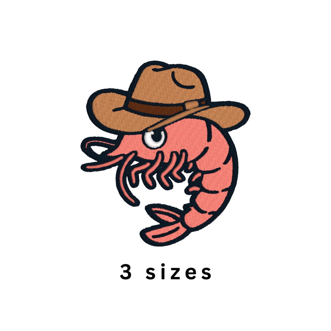 Shrimp Cowboy Machine Embroidery File - Etsy