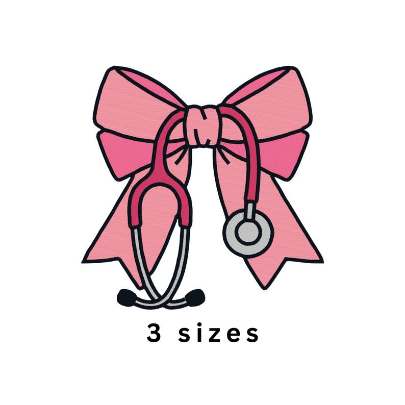 Nurse Bow Machine Embroidery File, PA, Doctor, Digital File, (pes, Jef ...
