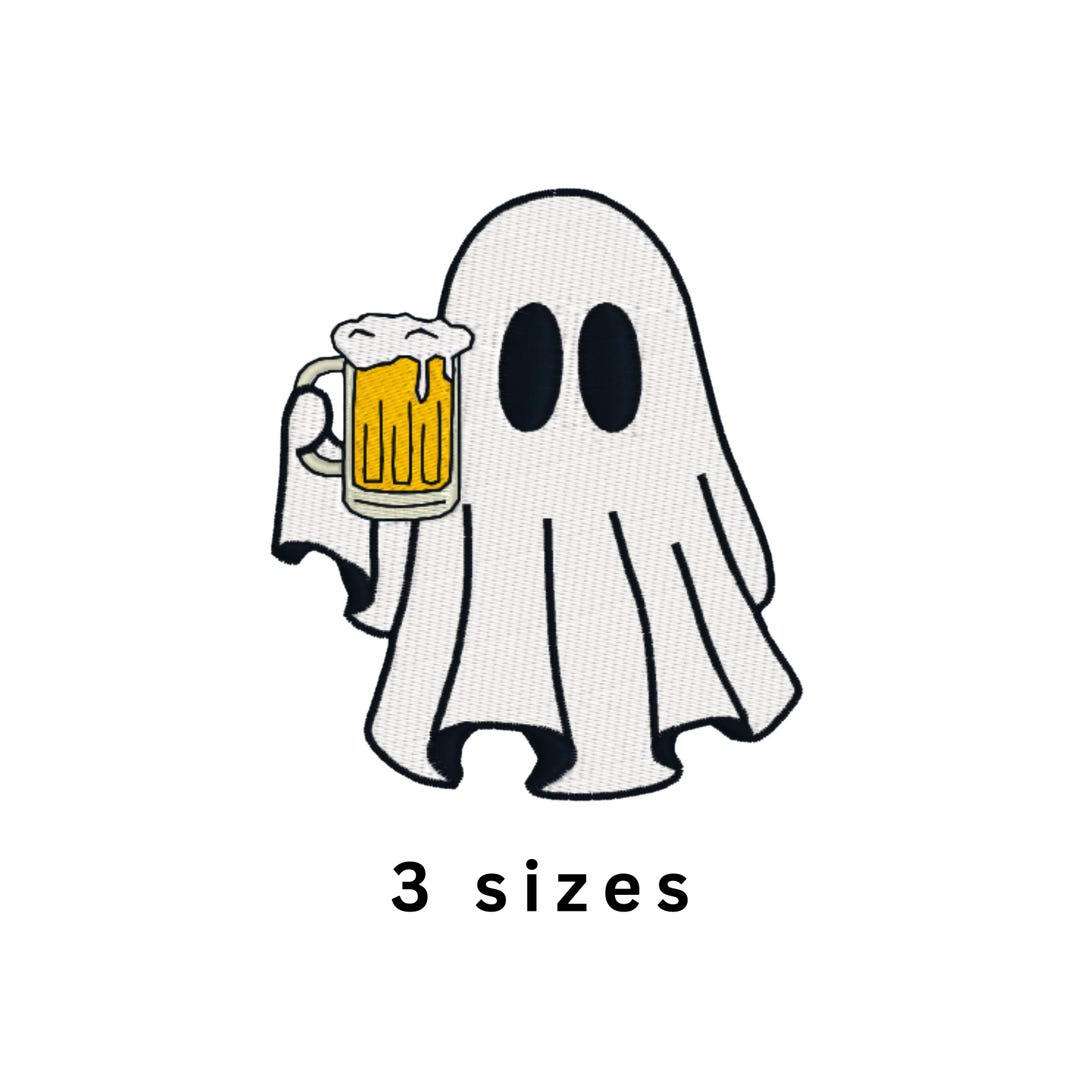 Ghost Beer Halloween Machine Embroidery File - Etsy