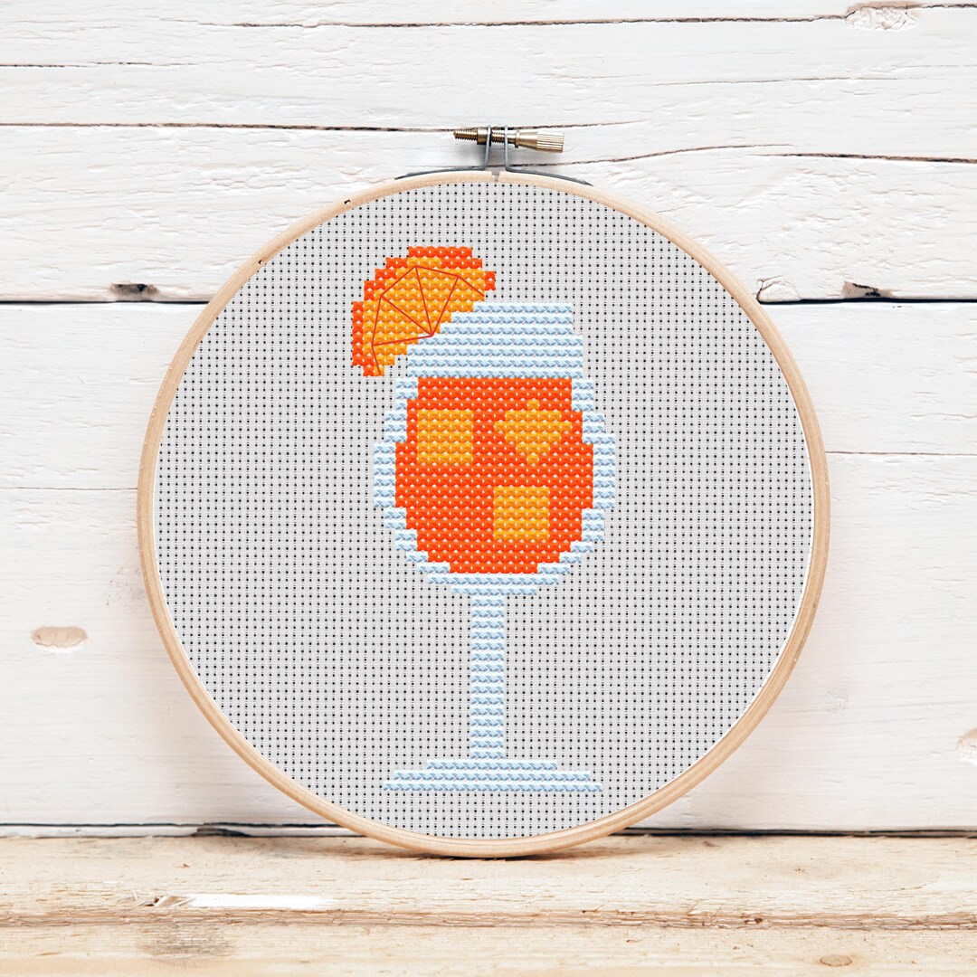 Aperol Spritz Mini Cross Stitch Pattern - Etsy