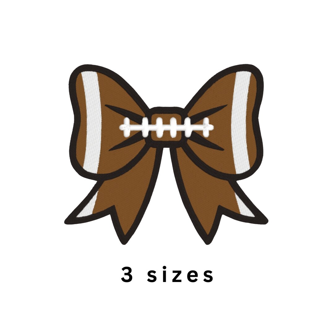Football Bow Cheer Cheerleader Machine Embroidery File, Digital File ...