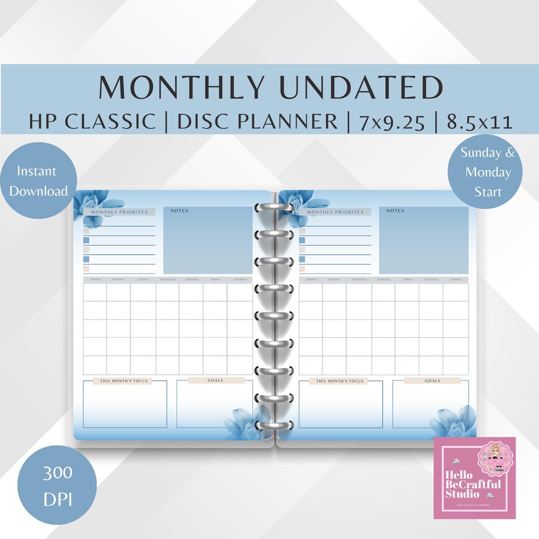 Happy Planner Monthly Printable Big Classic Happy Planner Insert ...