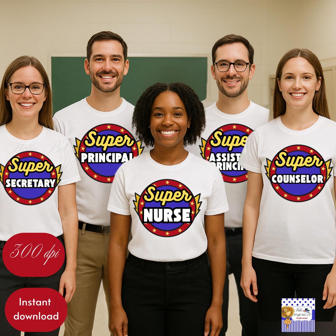 Front Office Super Hero PNG Bundle Super Principal Super Secretary ...