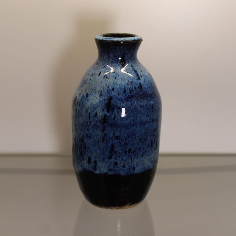 Handmade Ceramic Vase, Unique Blue Black Glaze, Bud Vase - Etsy