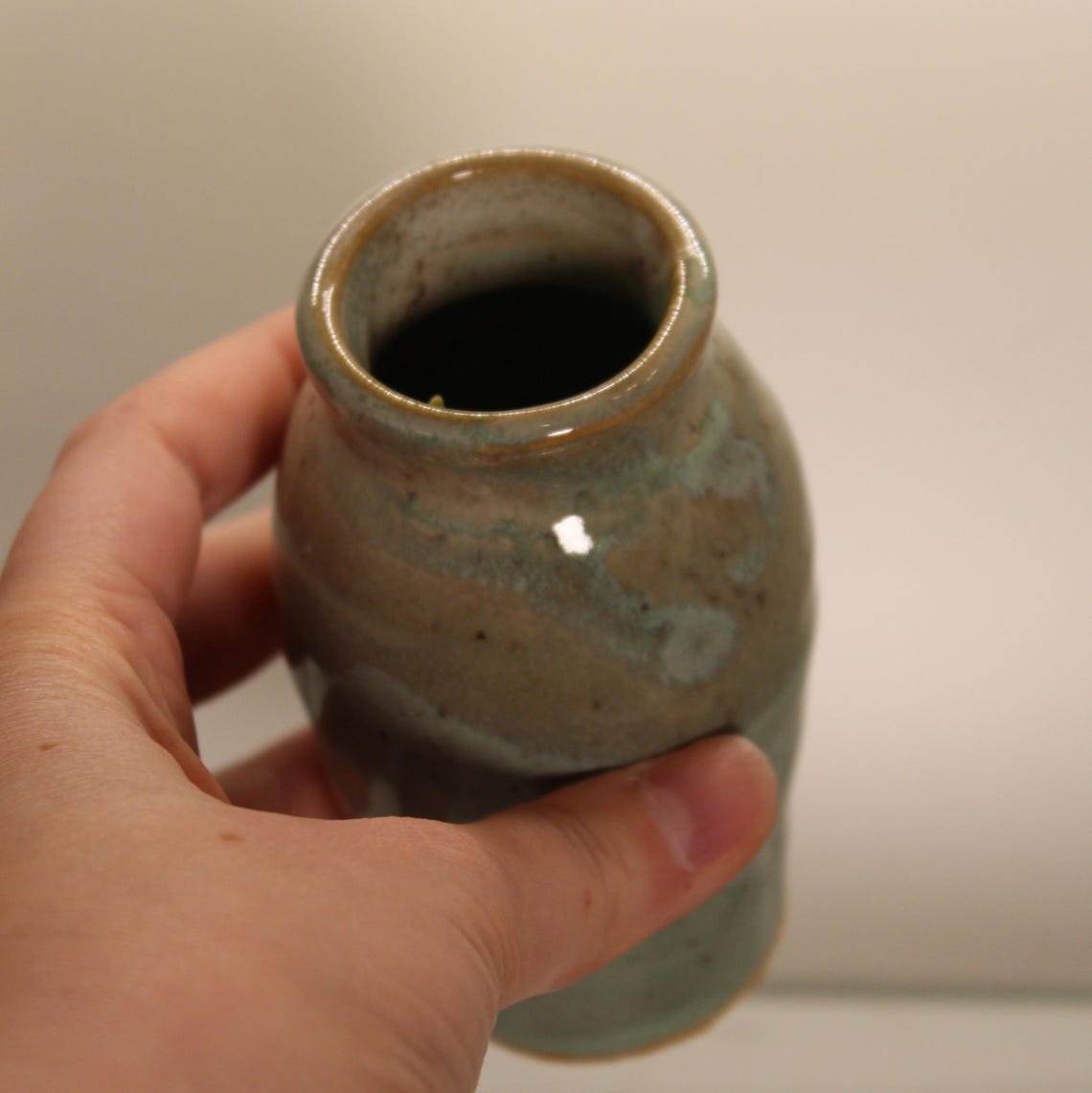 Mini Flower Vase With Unique Blue Glaze, Minimalist Style Vase - Etsy