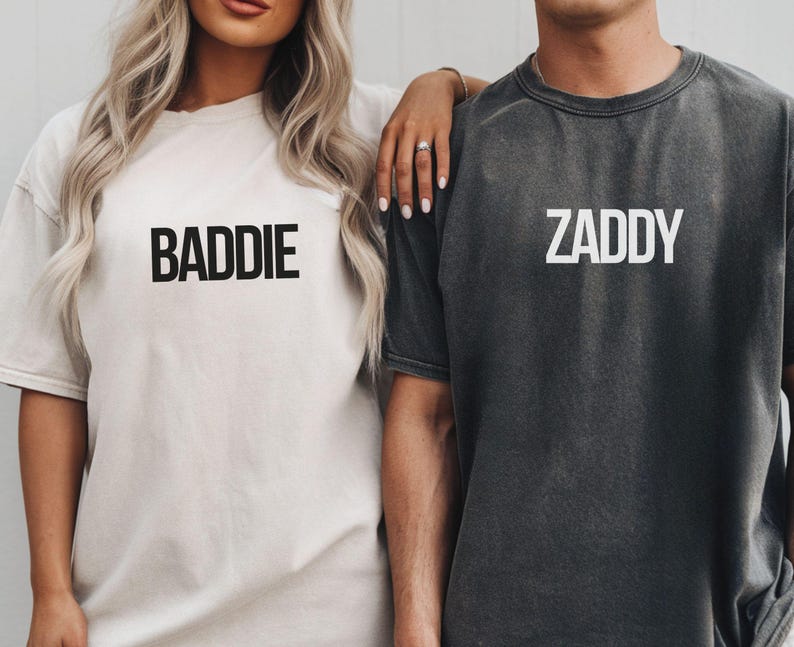Matching Zaddy & Baddie Graphic Tees: Funny Couples Outfit - Etsy