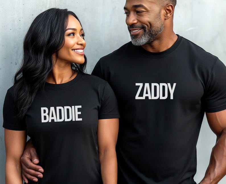 Matching Zaddy & Baddie Graphic Tees: Funny Couples Outfit - Etsy