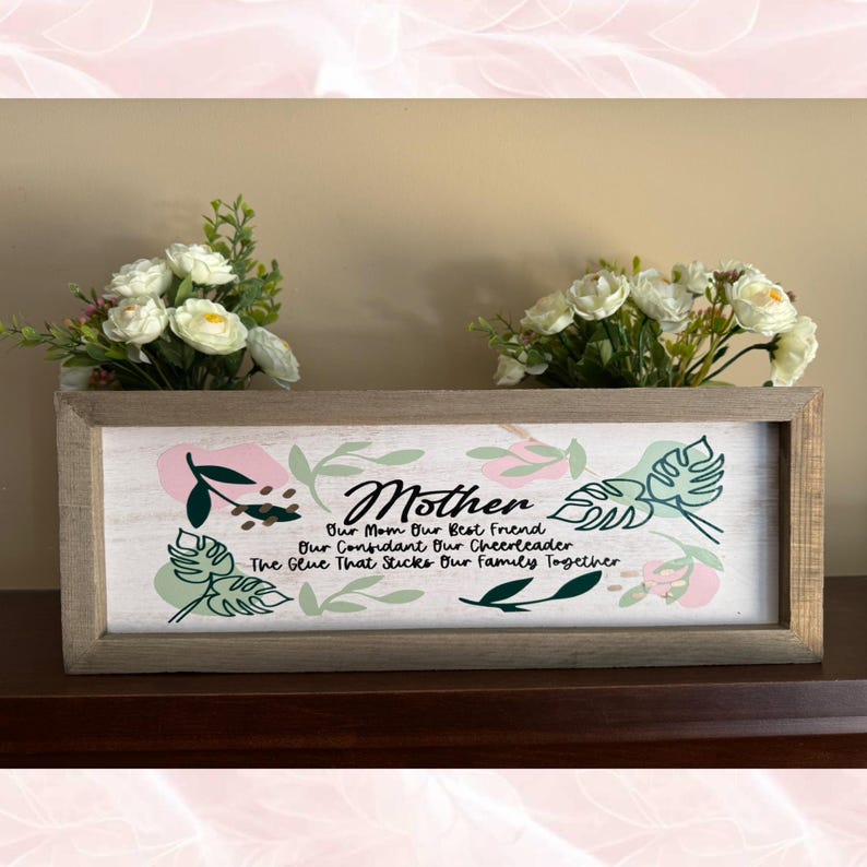 Botanical Mom Definition Wood Sign | Mother Character Wall Art | Floral ...
