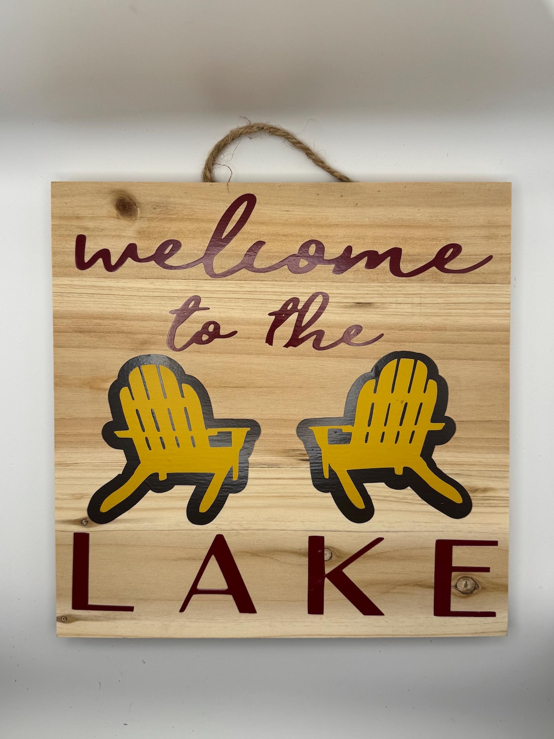 Beach Chair Lake Welcome Sign | Lake House Wall Art | Coastal Cottage ...