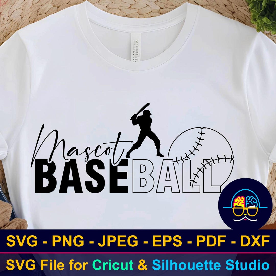 Baseball Mascot SVG | Sports Team Logo Cut File for Cricut & Silhouette ...