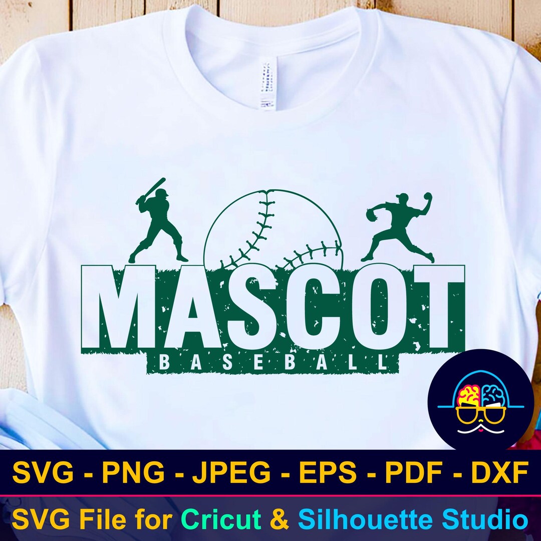 Baseball Mascot SVG, School Team Spirit Clipart, Baseball Shirt Design ...