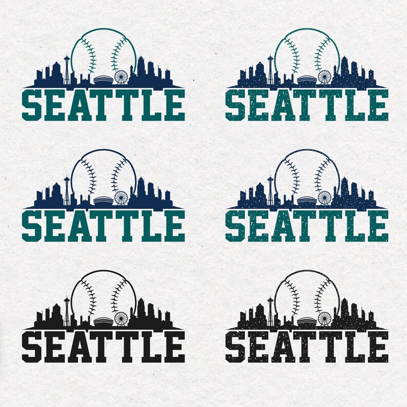 Seattle Baseball SVG, Seattle Skyline SVG, Baseball Team Shirt Design ...