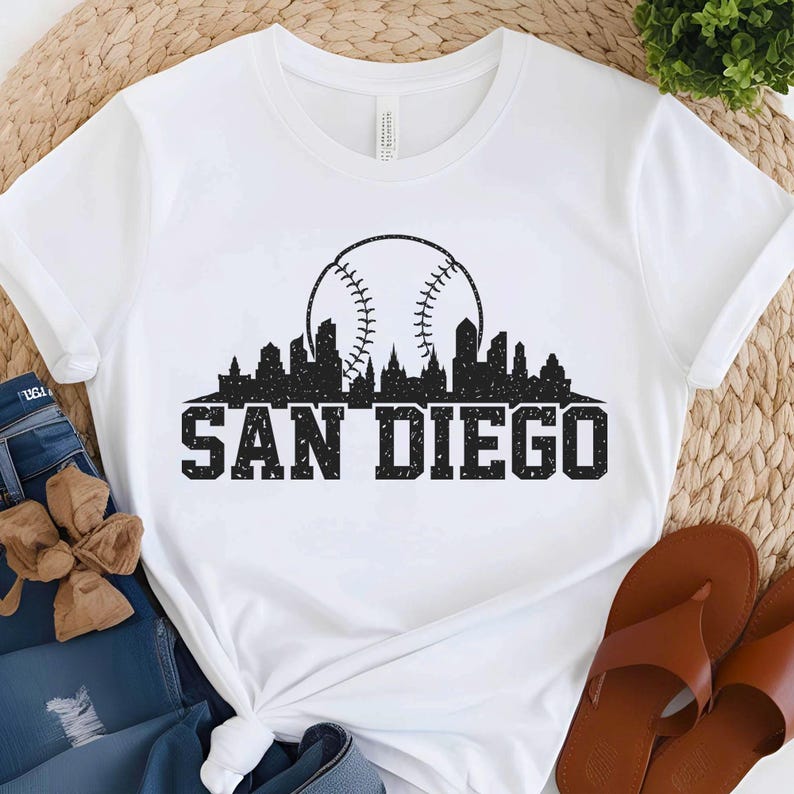 San Diego Baseball Skyline SVG, Team Shirt Design (digital Download) - Etsy