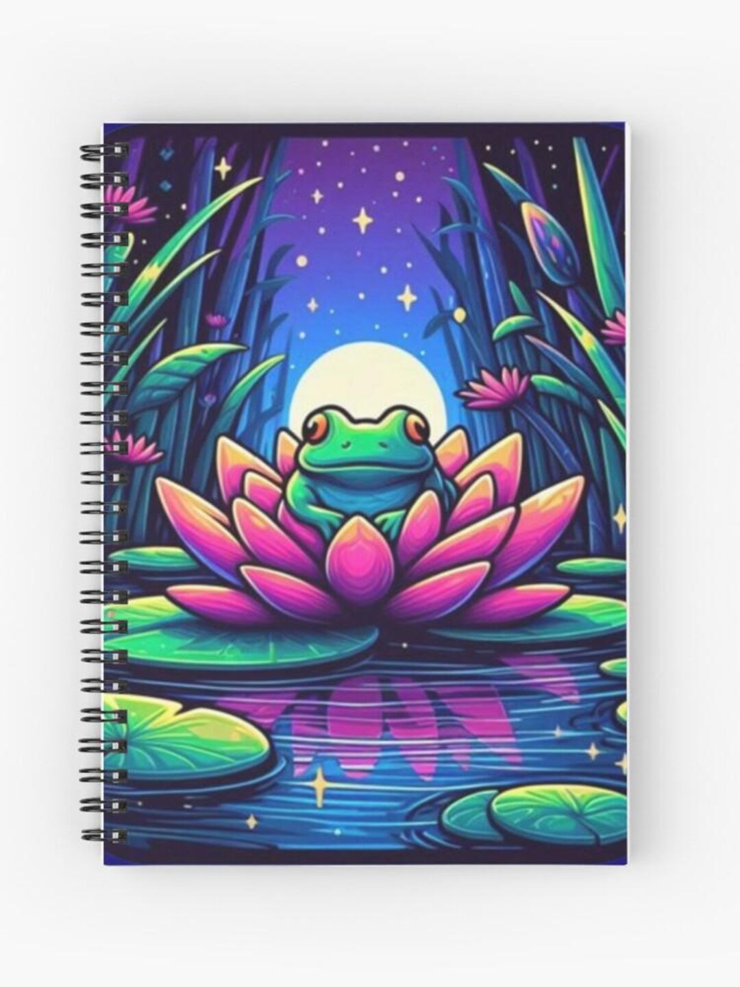 Notebook or Journal: Frog or Toad on a Flowering Water Lily - Etsy