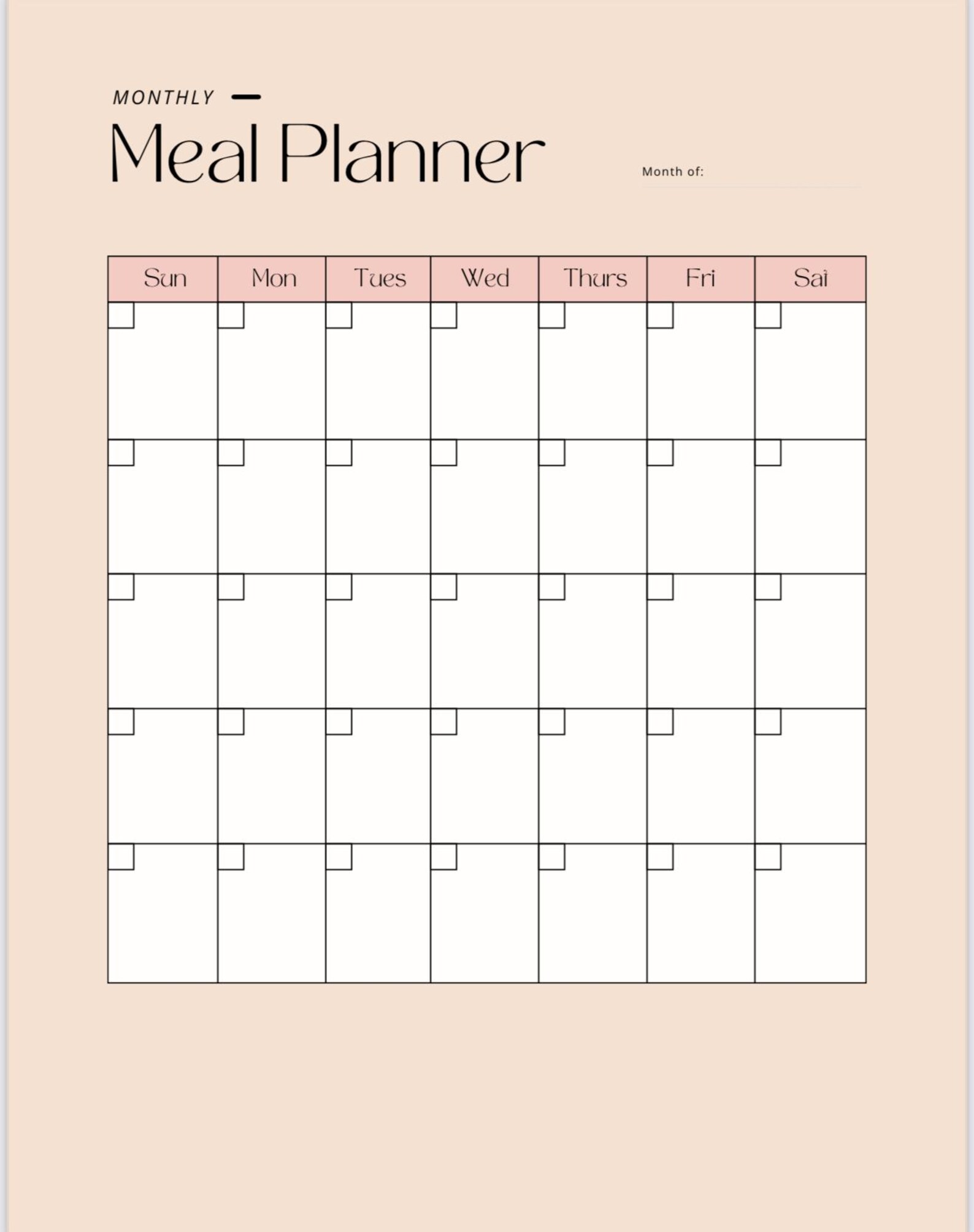 Pink Printable Meal Planner | Daily, Weekly and Monthly Meal Tracker ...